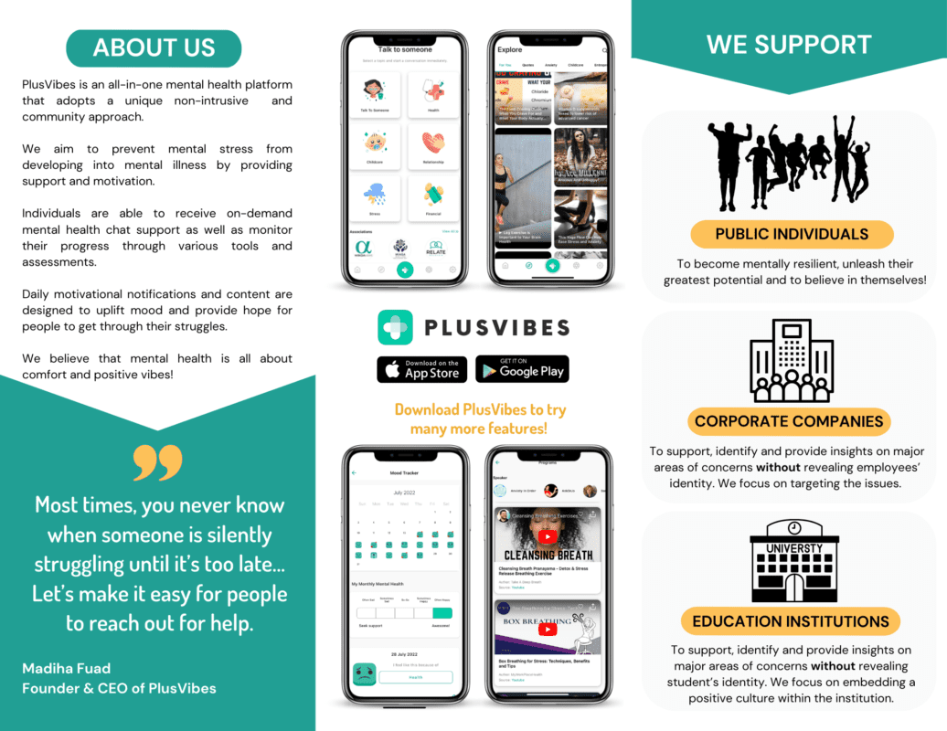 PlusVibes 应用程序助解抑郁 两年避免900意图自杀案发生 | Buletin Mutiara
