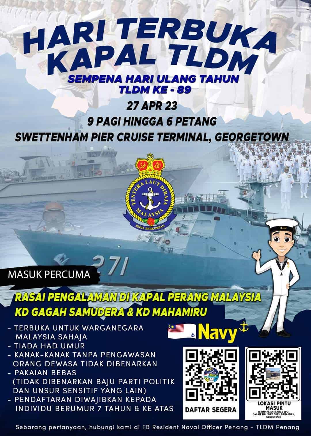 Royal Malaysian Navy to hold 'Open Ship Day' in Penang tomorrow ...