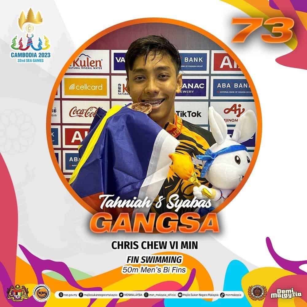 Penang finswimming athlete shines with bronze medal at 2023 SEA Games, inspiring future success ...