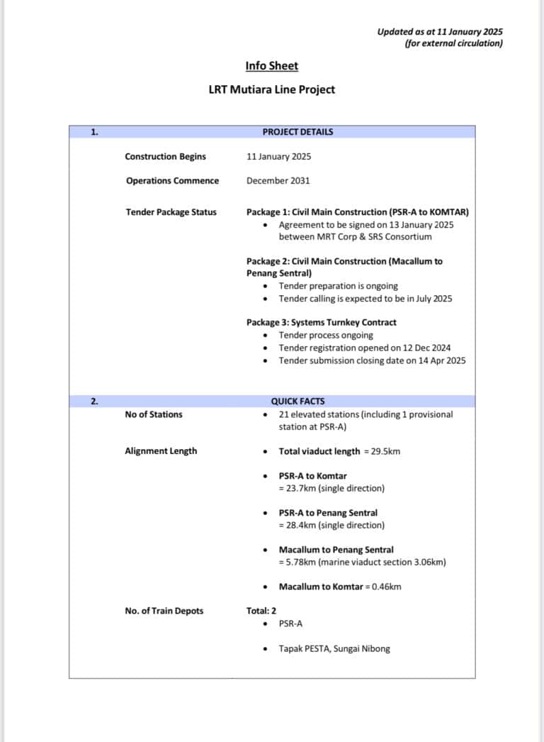 Penang celebrates historic groundbreaking of Mutiara LRT Line project ...